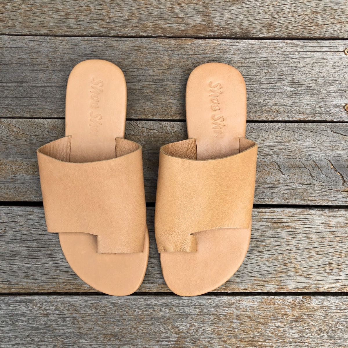 LEATHER TOE SLIDE – Shoe Shu